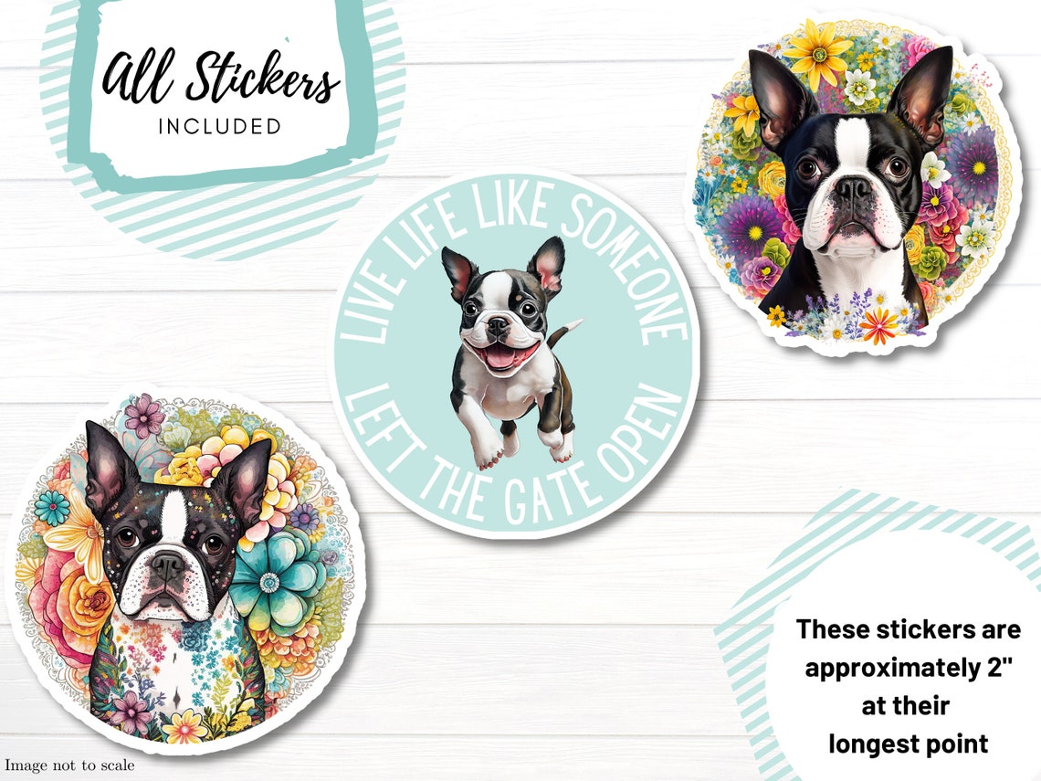 Boston Terrier Sticker Pack 27 Stickers Included Decal Sticker Boston ...