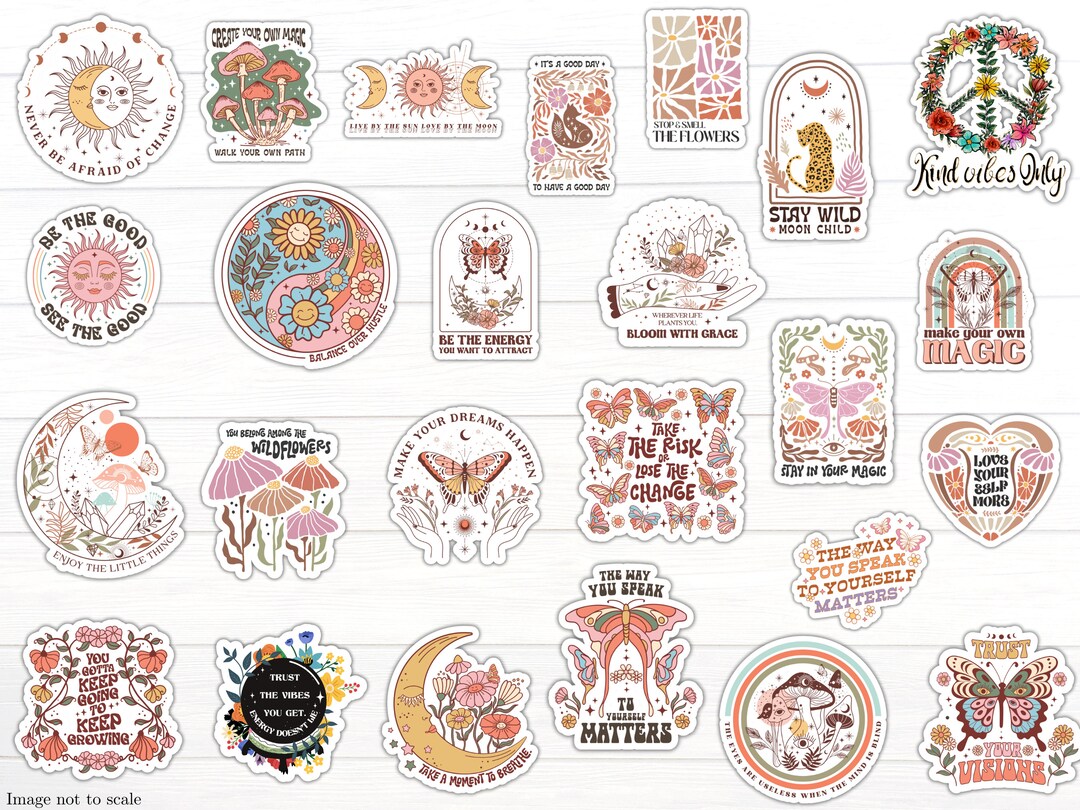 Retro Inspirational Quotes Sticker Pack | Pack of 25 Stickers ...