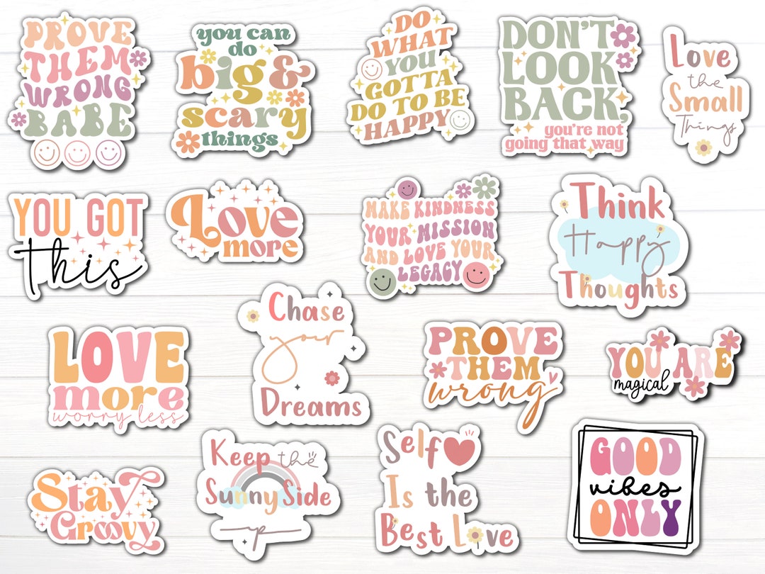 Words of Encouragement Sticker Pack Pack of 17 Stickers Motivational ...