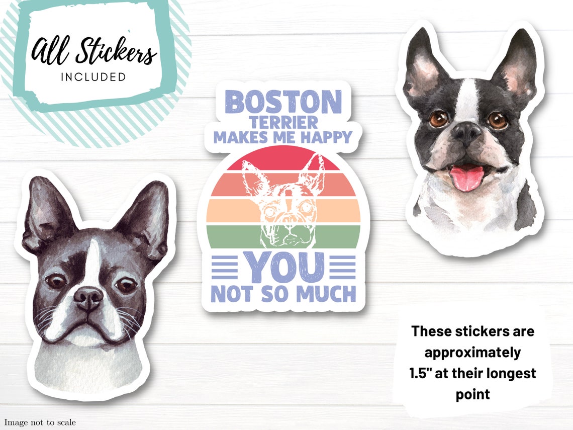 Boston Terrier Sticker Pack 27 Stickers Included Decal Sticker Boston ...