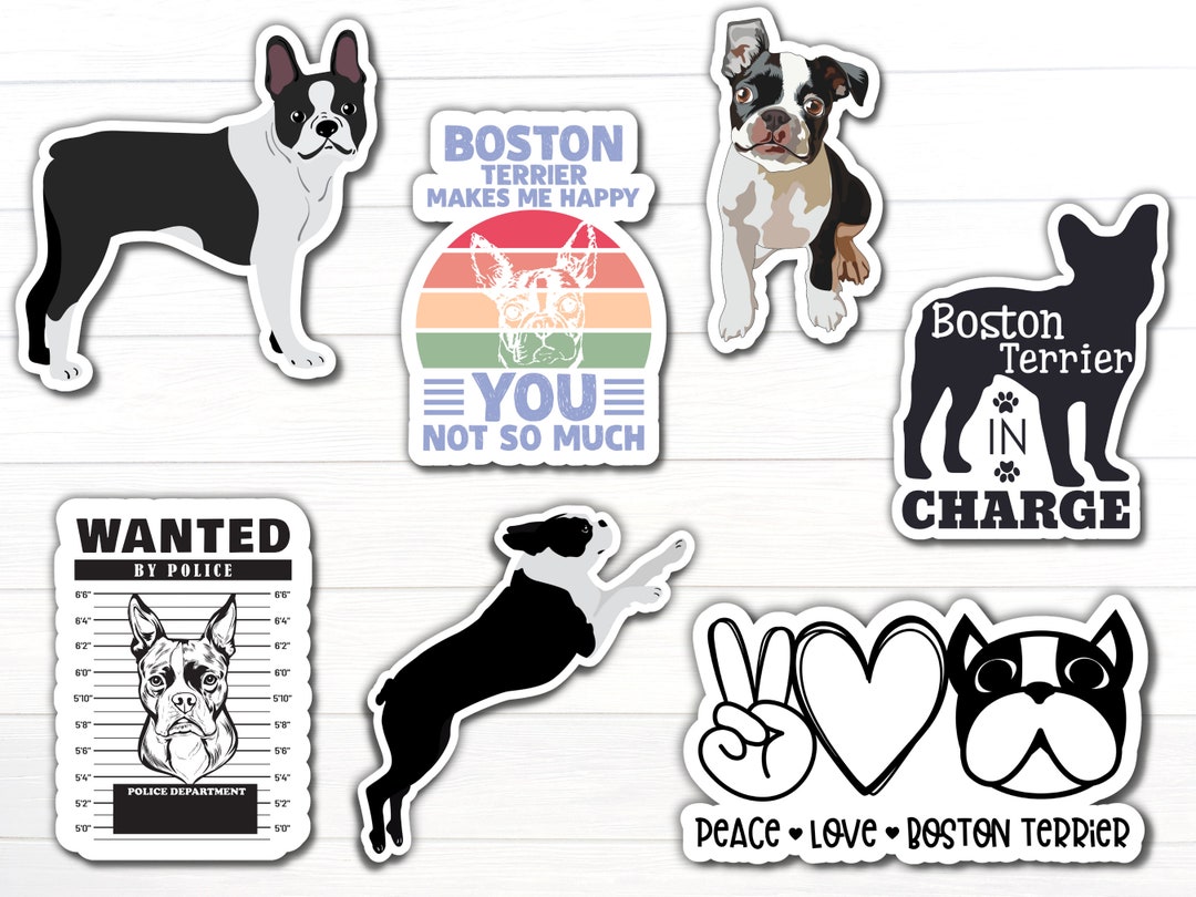 Boston Terrier Sticker Pack Pack of 7 Stickers Decal - Etsy