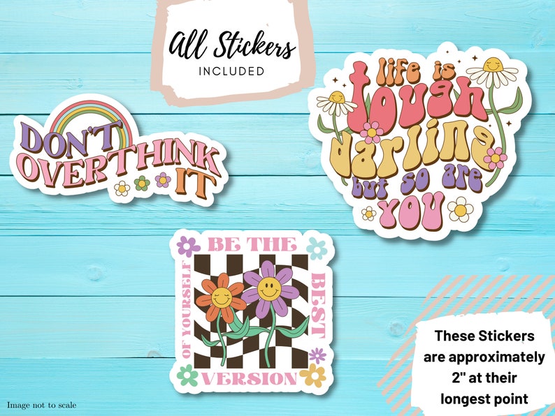 Retro Inspirational Quotes Sticker Pack Pack of 28 Stickers - Etsy