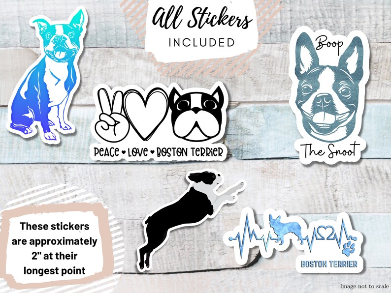 Boston Terrier Sticker Pack 27 Stickers Included Decal - Etsy