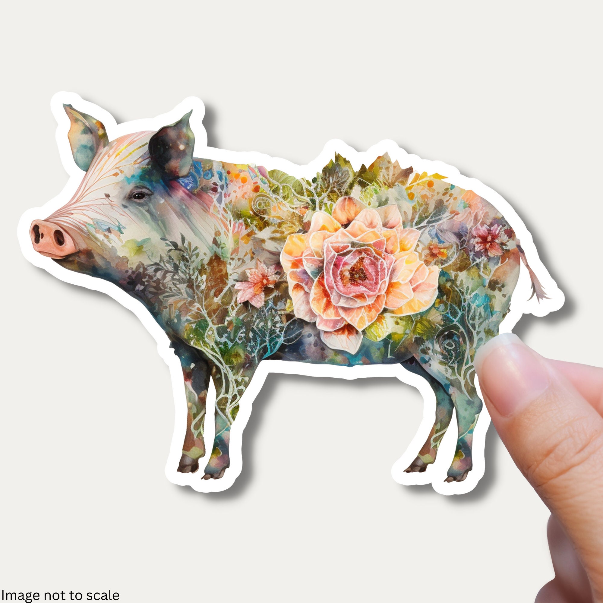 Vintage Floral Pig Stickers Decal Sticker Pig Sticker - Etsy