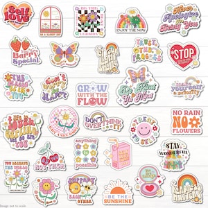 Retro Inspirational Quotes Sticker Pack Pack of 30 Stickers - Etsy