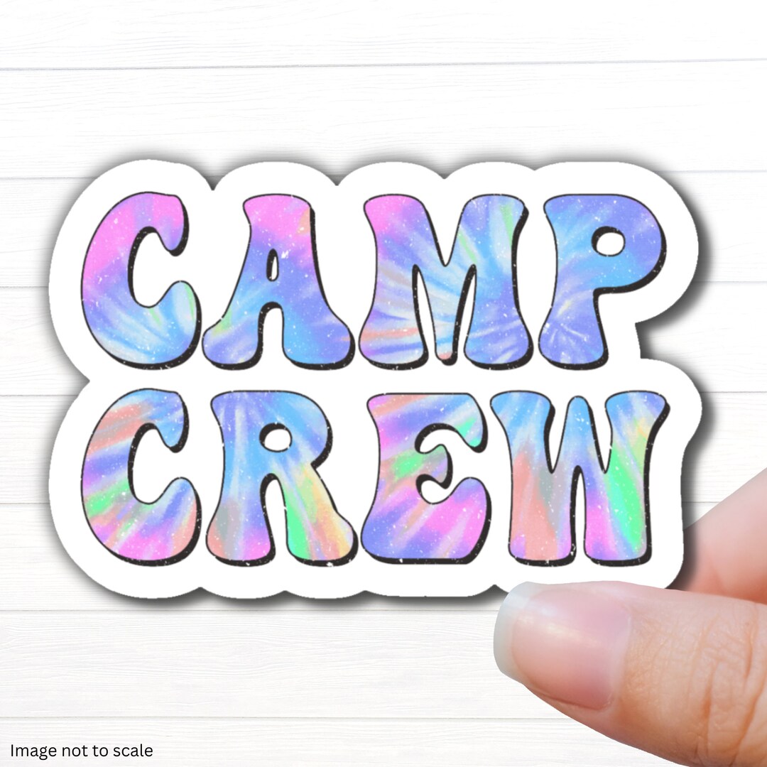 Holographic Camping Crew Sticker Camping Sticker Camping Decal Tie-dyed ...