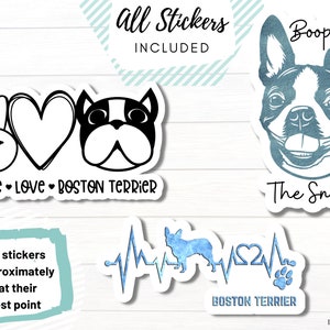 Boston Terrier Sticker Pack | 27 Stickers Included | Decal | Sticker ...