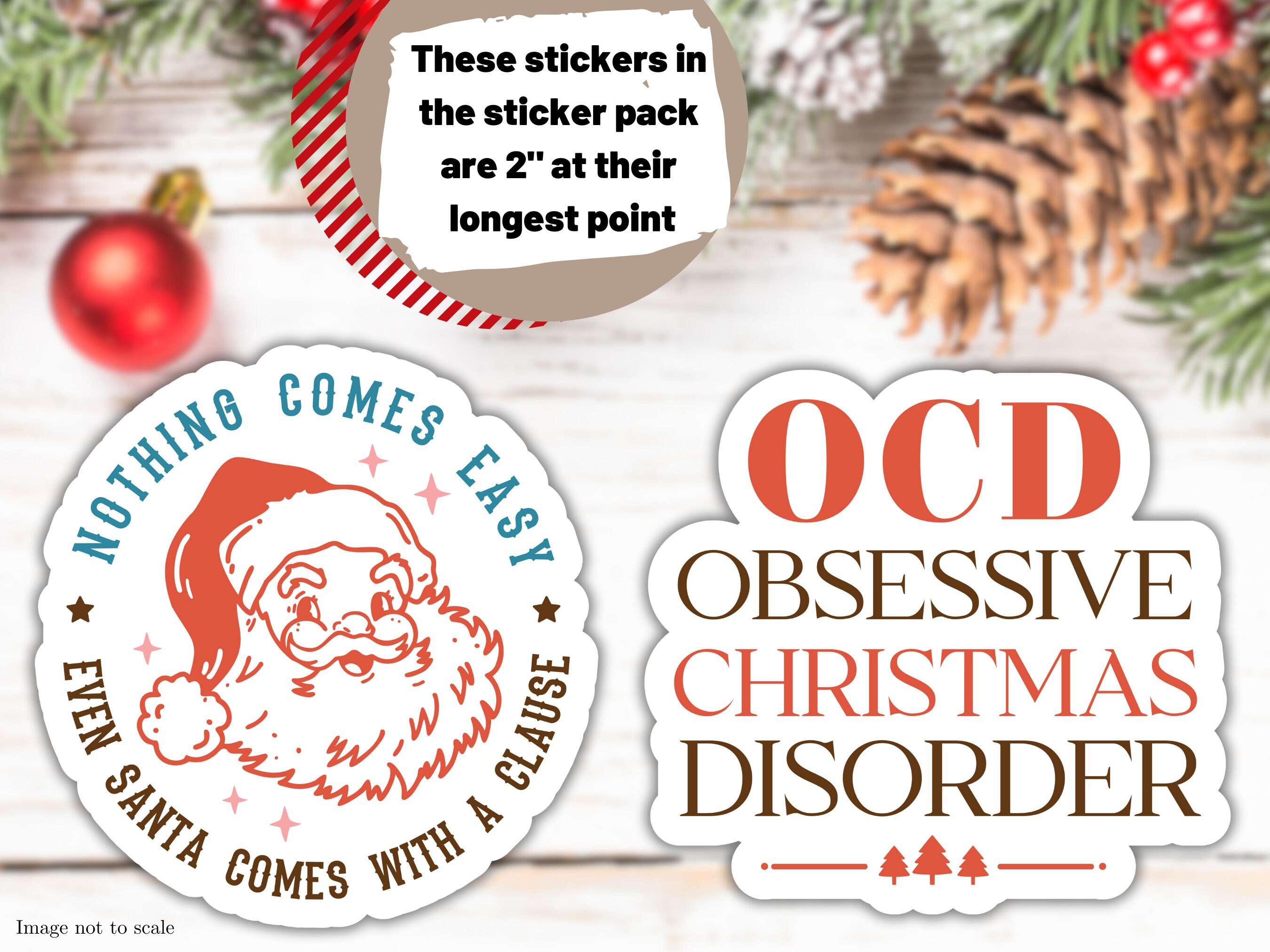 Funny Retro Christmas Sticker Pack Pack of 22 Stickers Christmas ...