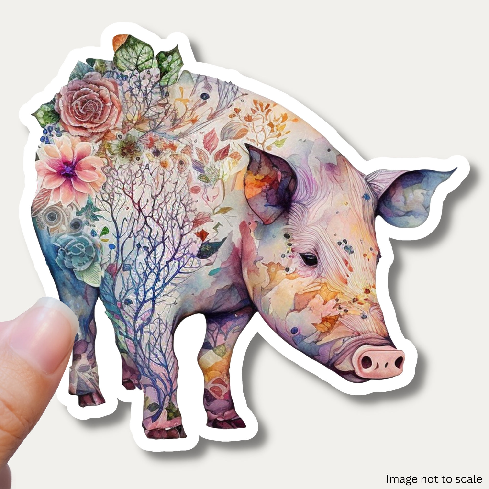 Vintage Floral Pig Stickers Decal Sticker Pig Sticker - Etsy