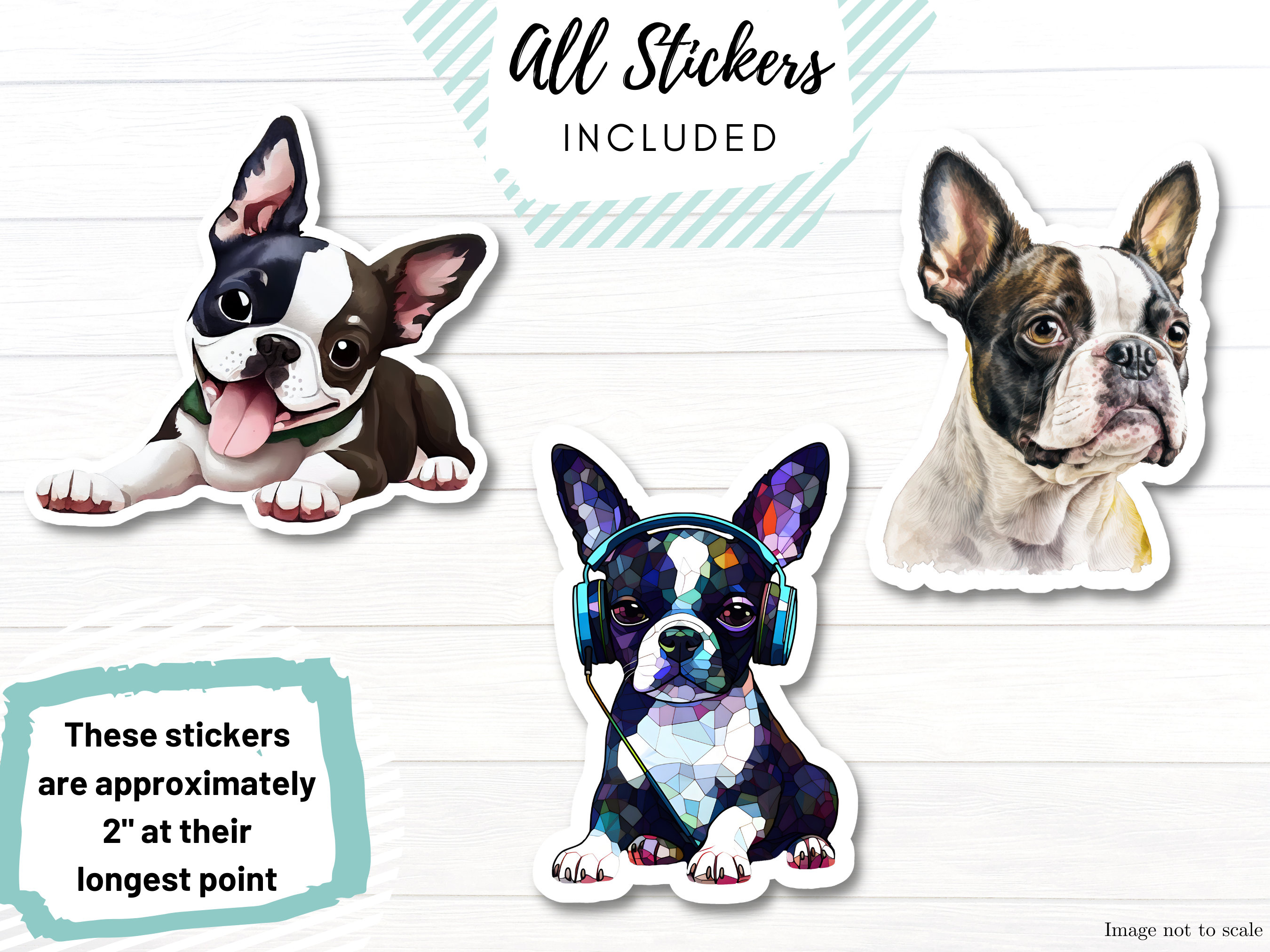 Boston Terrier Sticker Pack 29 Stickers Included Decal Sticker Boston ...