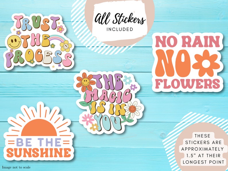 Retro Inspirational Quotes Sticker Pack Pack of 28 Stickers - Etsy
