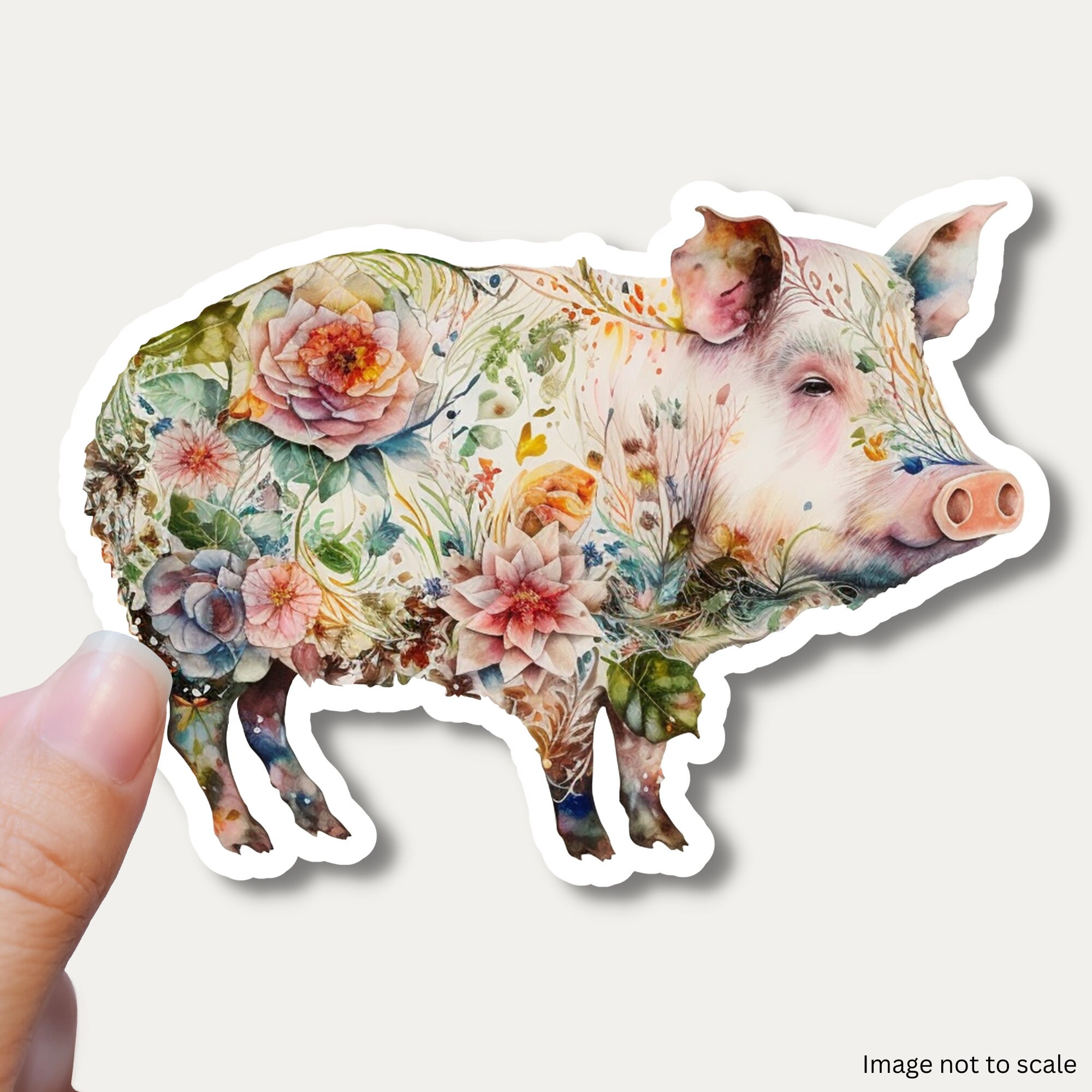 Vintage Floral Pig Stickers Decal Sticker Pig Sticker - Etsy