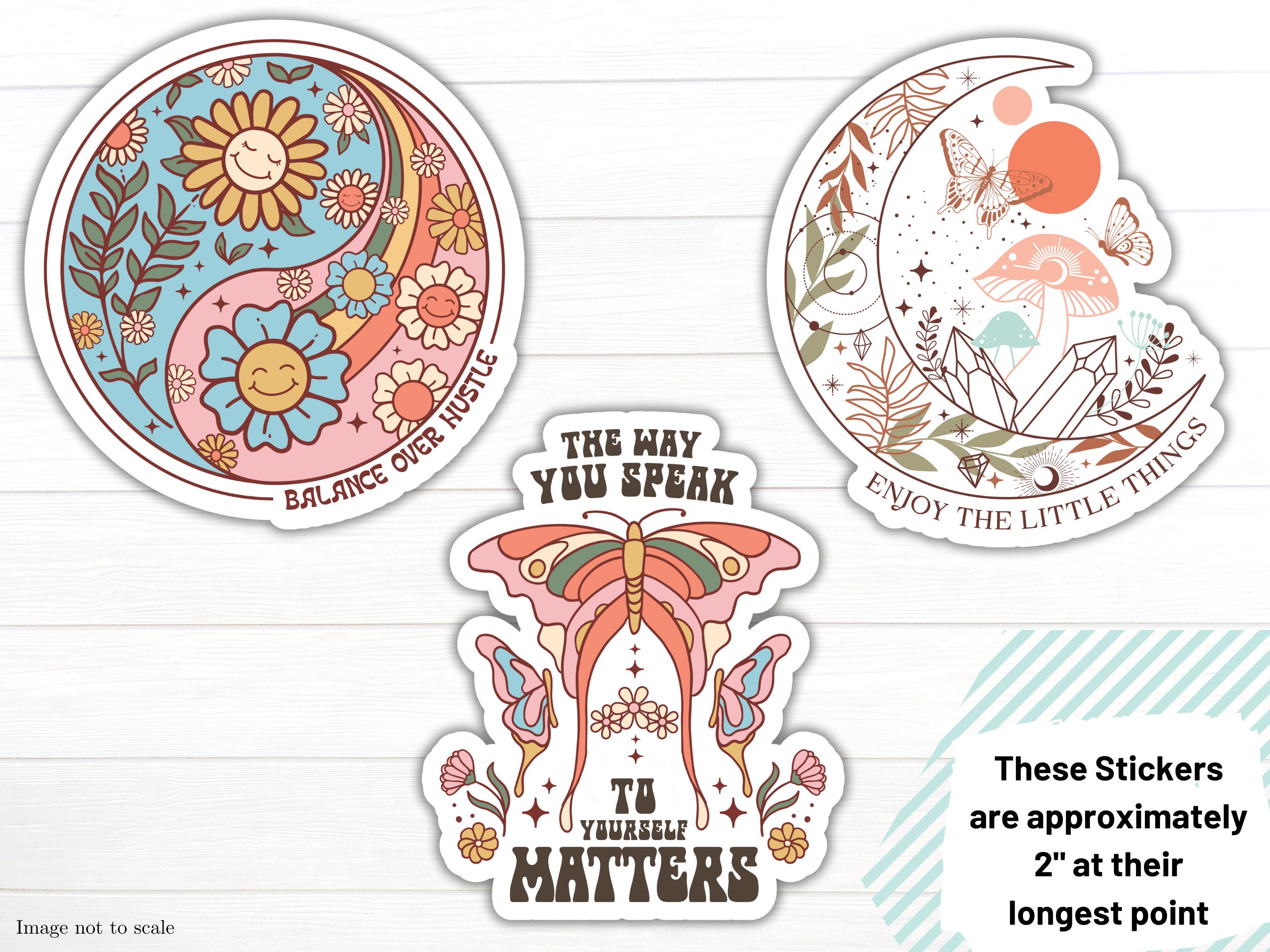 Retro Inspirational Quotes Sticker Pack Pack of 25 Stickers ...