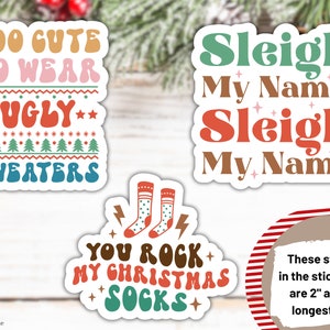 Funny Retro Christmas Sticker Pack Pack of 22 Stickers Christmas ...
