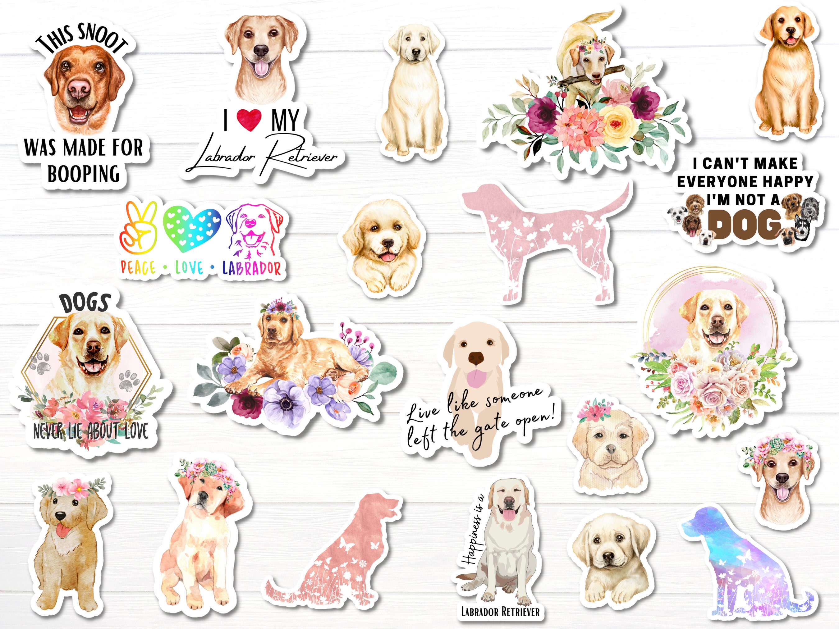 Labrador Retriever Sticker Pack 21 Stickers Include Labrador Retriever ...