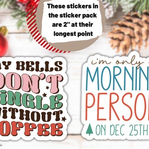 Funny Retro Christmas Sticker Pack Pack of 22 Stickers Christmas ...