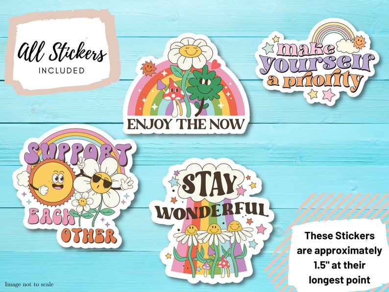 Retro Inspirational Quotes Sticker Pack Pack of 28 Stickers - Etsy