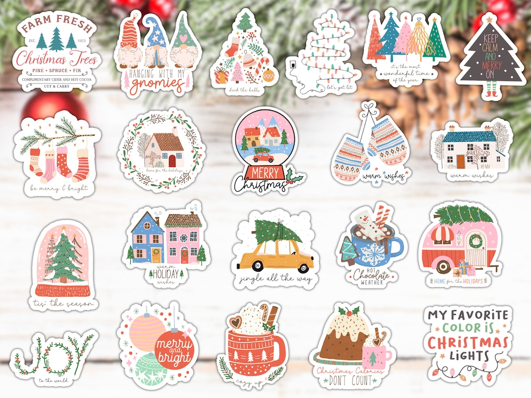 Hand Drawn Christmas Sticker Pack 21 Stickers Included Christmas ...