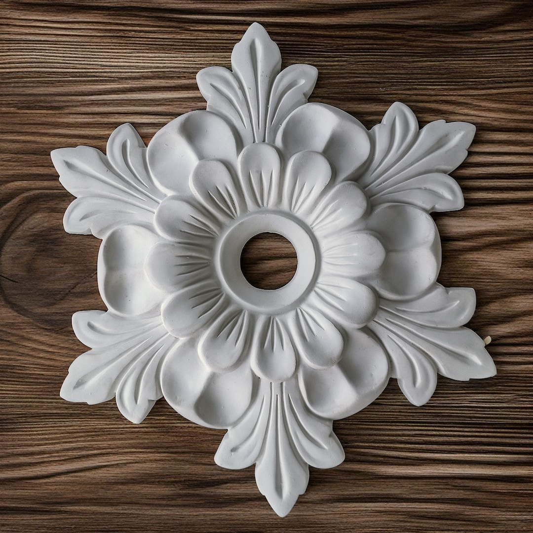 27cm Ceiling Rosette in a Flower Shape, for Light Fixtures, 3d Wall Art ...