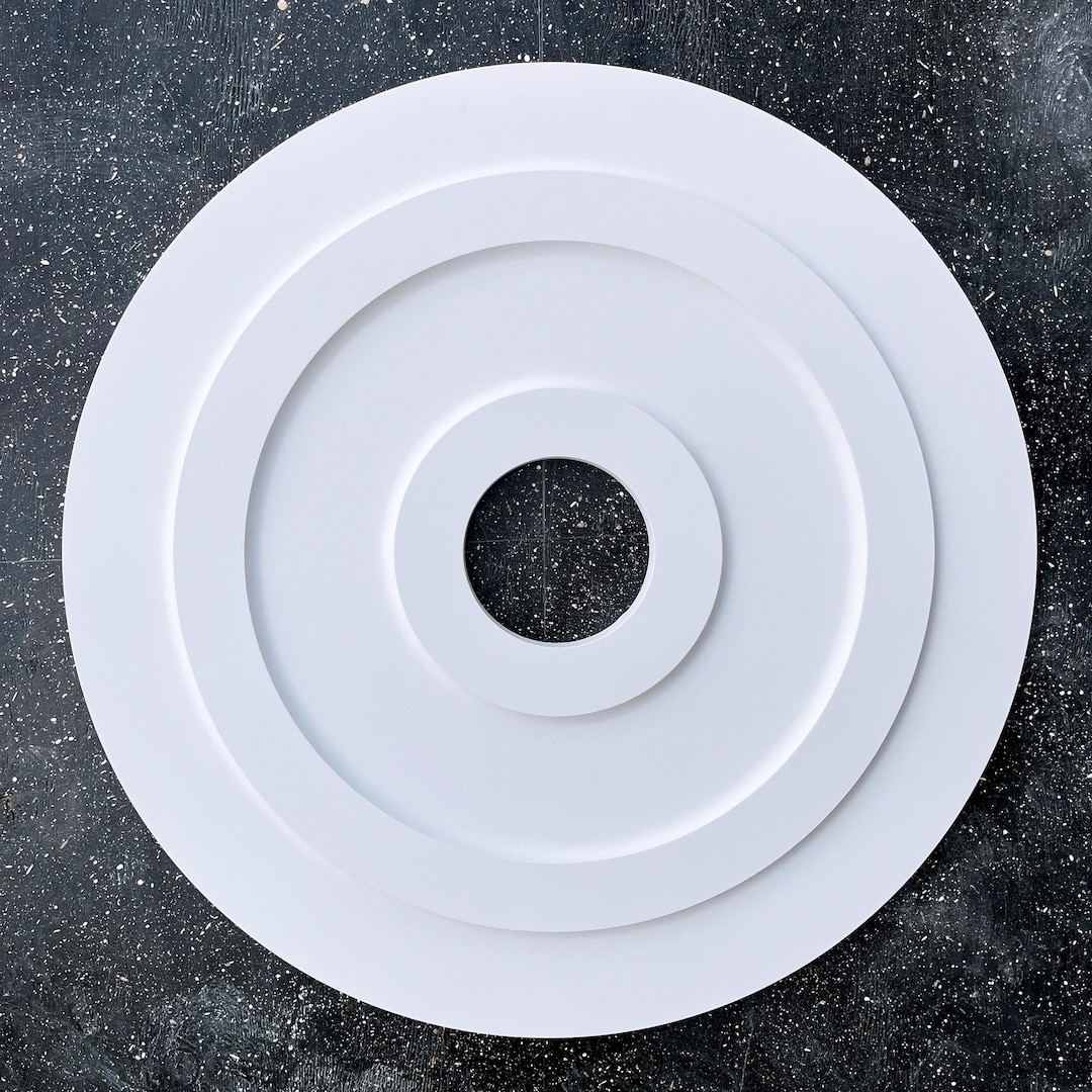 Modern Plaster Ceiling Rosette: Sleek Minimalist 3D Wall Art (66 Cm) - Etsy