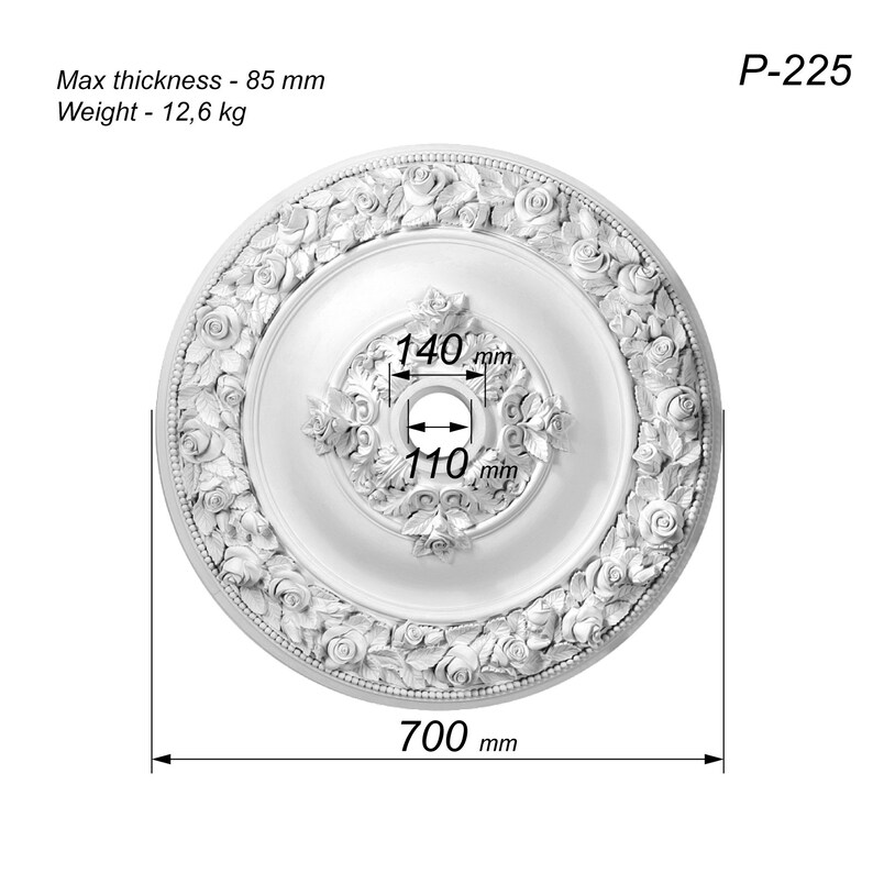 70 Cm Plaster Rosette for Chandeliers and Elegant Ceiling Decorations ...