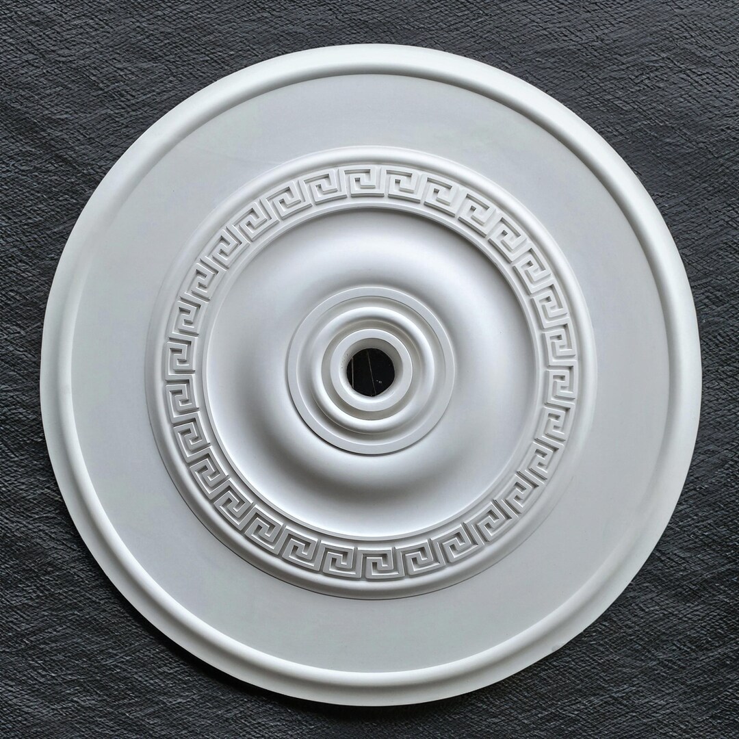 Greek Key Plaster Ceiling Rosette: 75cm Light Fixture Medallion - Etsy