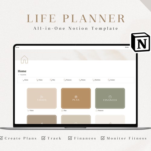Notion 2023 Goal Template Notion Dashboard All in One - Etsy