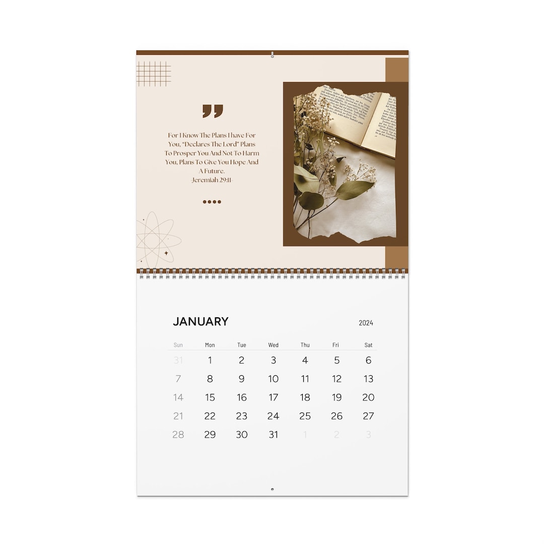 Custom Wall Calendars 2024 Encouraging Bible Verse, Scripture Calendar ...