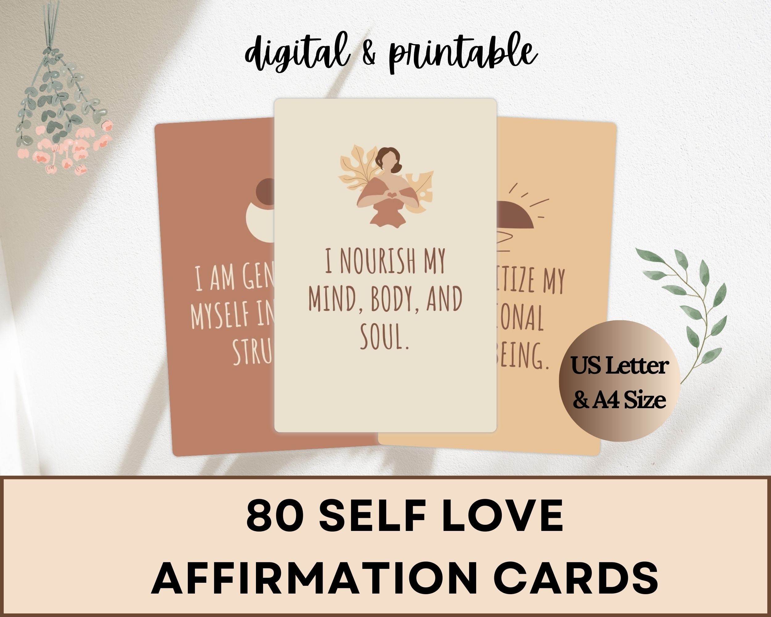 80 Boho Self Love Affirmation Cards Printable Motivational - Etsy