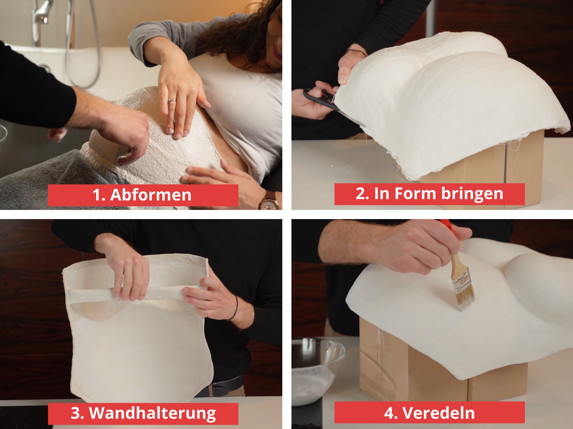 AMARI® Plaster Cast Baby Bump Set Baby Bump Plaster Cast Set - Etsy