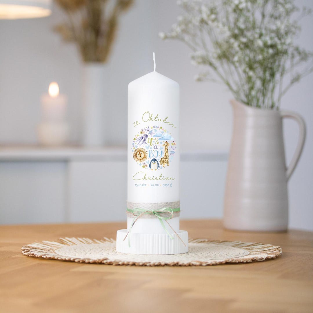 AMARI ® Birth Candle It's a Girl - It's a Boy - Birth Gift - Gift Birth ...