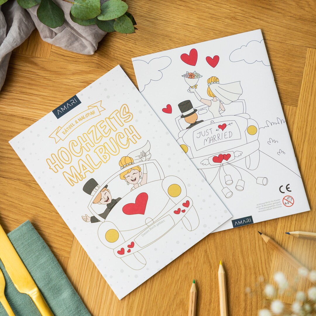 WEDDING COLORING BOOK Including Pens Guest Gift for Every Wedding ...