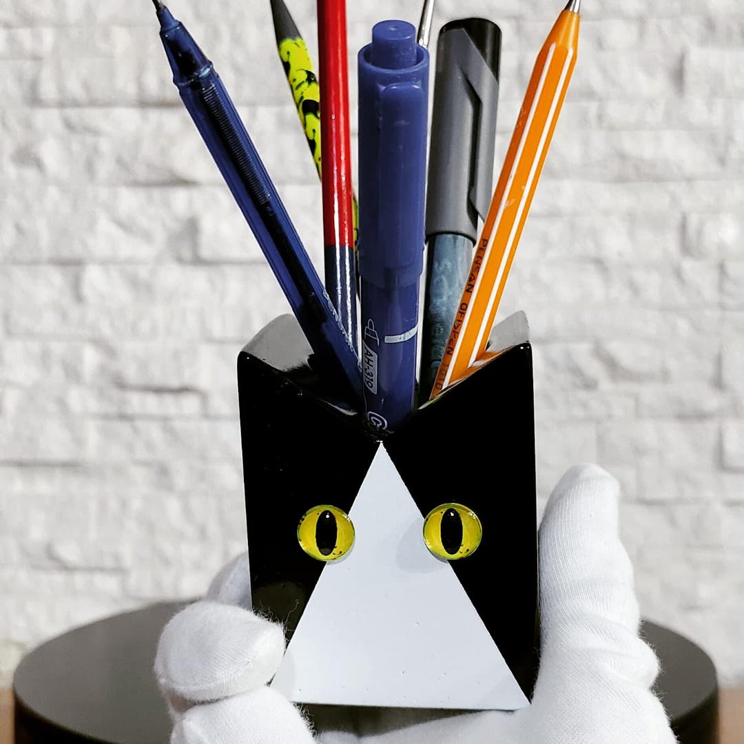 Cute Wooden Cat Organizer and Pencil Holder - Etsy