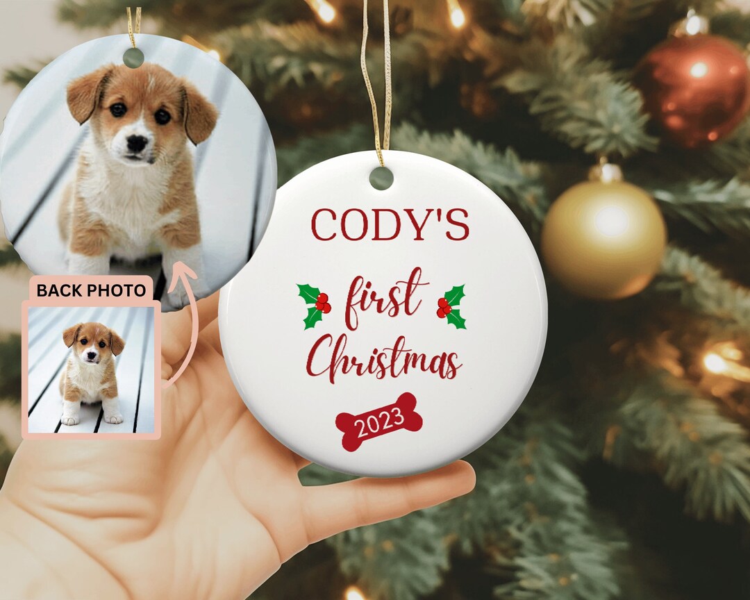 Custom Dog First Christmas Ornament, Cat First Christmas Keepsake Decor ...