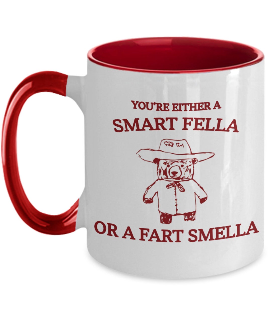Smart Fella or Fart Fella Funny Racoon Coffee Mug, Possum Mug, Gag ...
