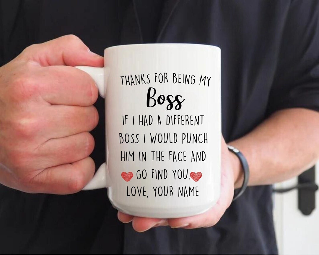 Personalized Boss Gift for Boss Mug, Thanks for Being My Boss Coffee ...