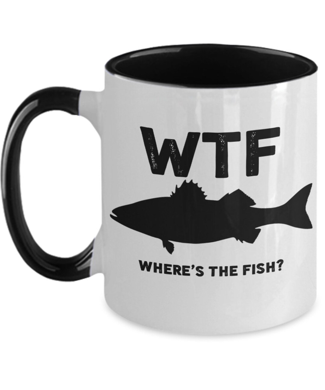 WTF What the Fish Coffee Mug, Funny Fishing Gifts for Dad Husband ...