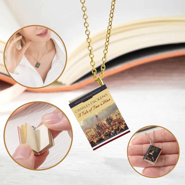 Book Page Necklace - Etsy