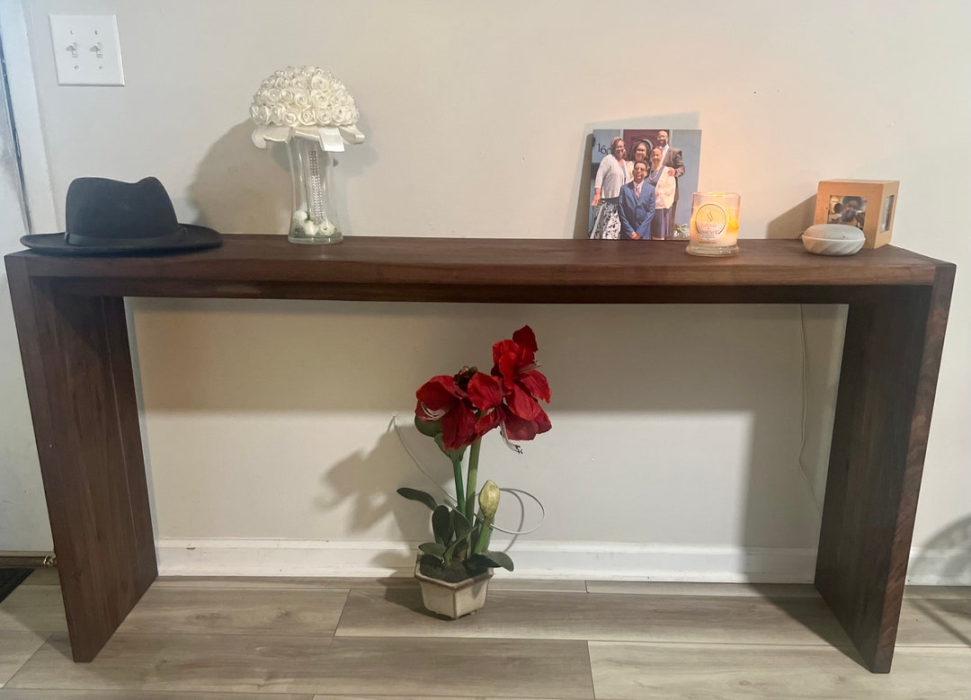 The Abigayle Walnut Entryway Console Table - Etsy
