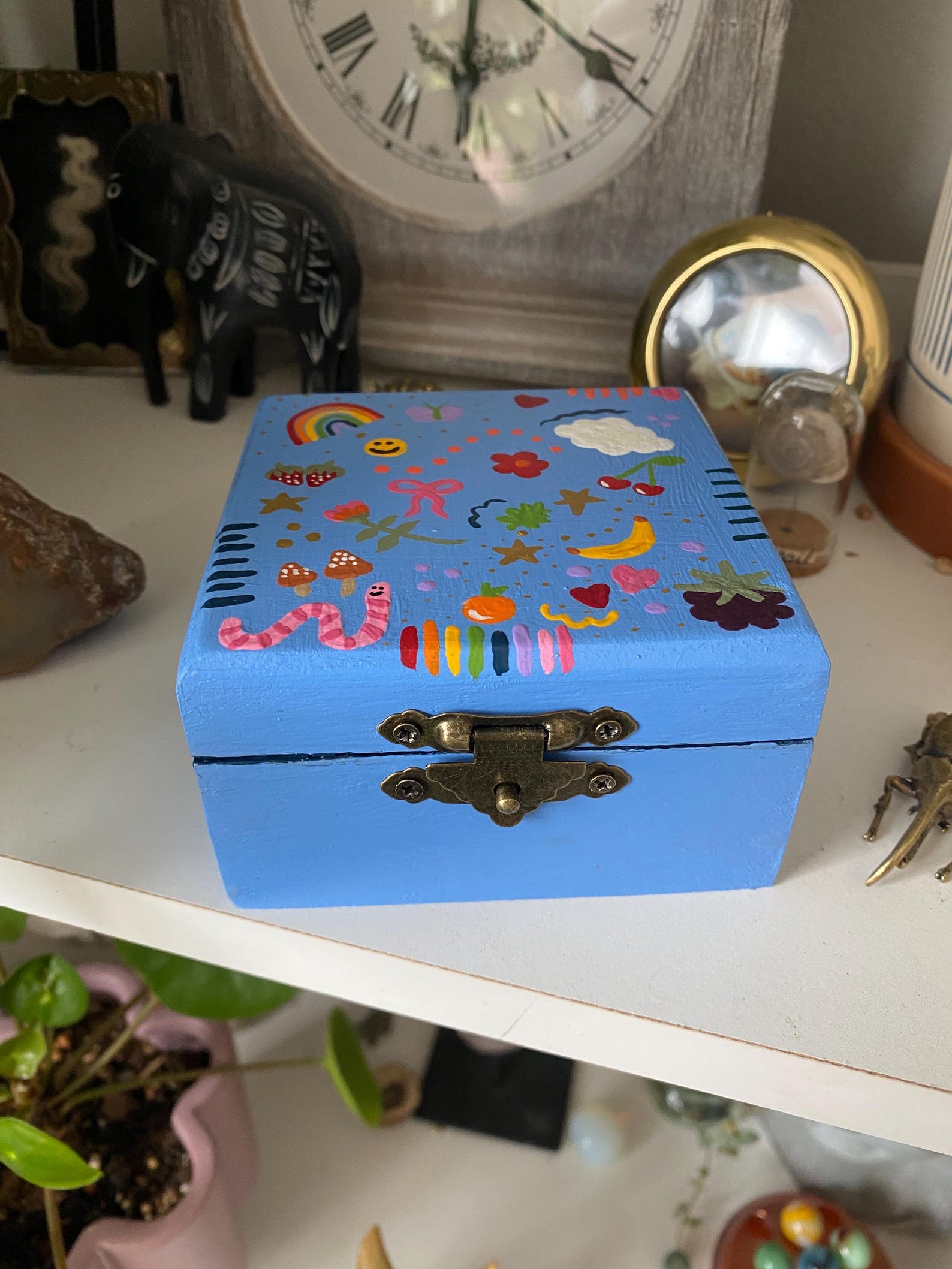 Hand Painted Wooden Trinket Box - Etsy