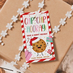 Editable Christmas Cookie Tag Template, Cookie Treat Bag Tag, Chocolate ...
