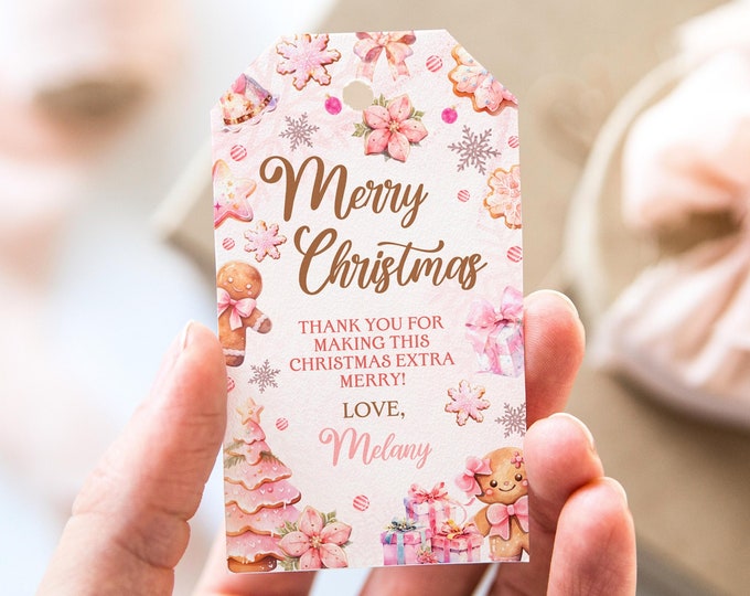 Gingerbread Christmas Gift Tags Xmas Gift Wrap DIY Tag Flipbook Baking ...