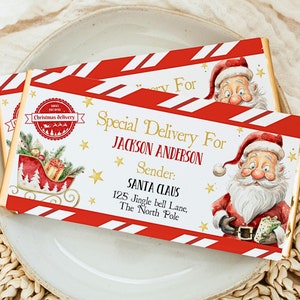 Editable Christmas Candy Bar Wrapper Template, Christmas Chocolate ...