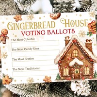 Gingerbread House Voting Ballot Printable Instant Digital Download ...