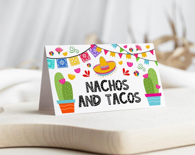 EDITABLE Mexican Dinner Food Signs | Mexican Fiesta Food Label Tents ...