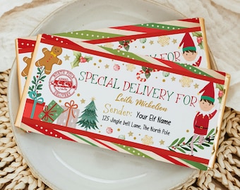 Christmas Chocolate Bar Wrapper Editable Candy Bar Template - Etsy UK