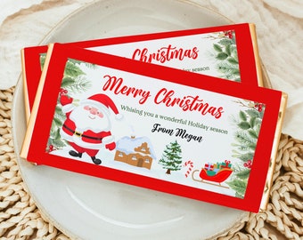 Editable Christmas Candy Bar Wrapper Template, Christmas Chocolate ...