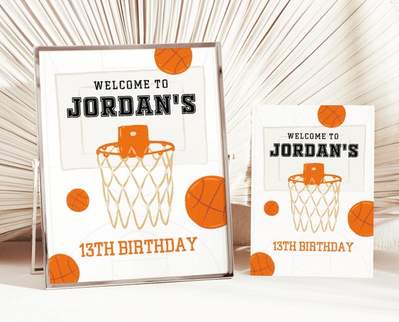 Editable Basketball Birthday Welcome Sign Basketball Sign - Etsy
