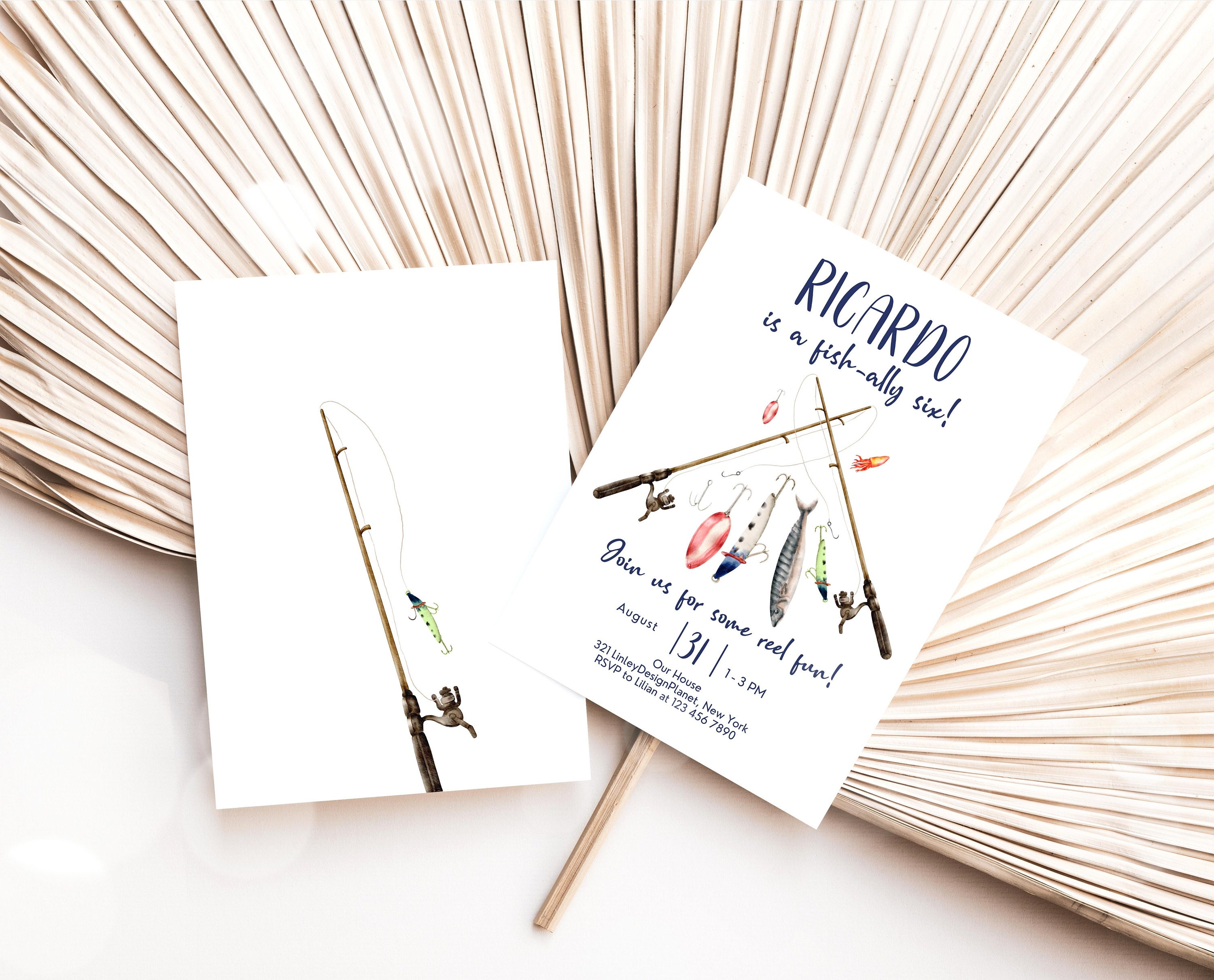 Editable Fishing Birthday Invitation Fishing Party - Etsy