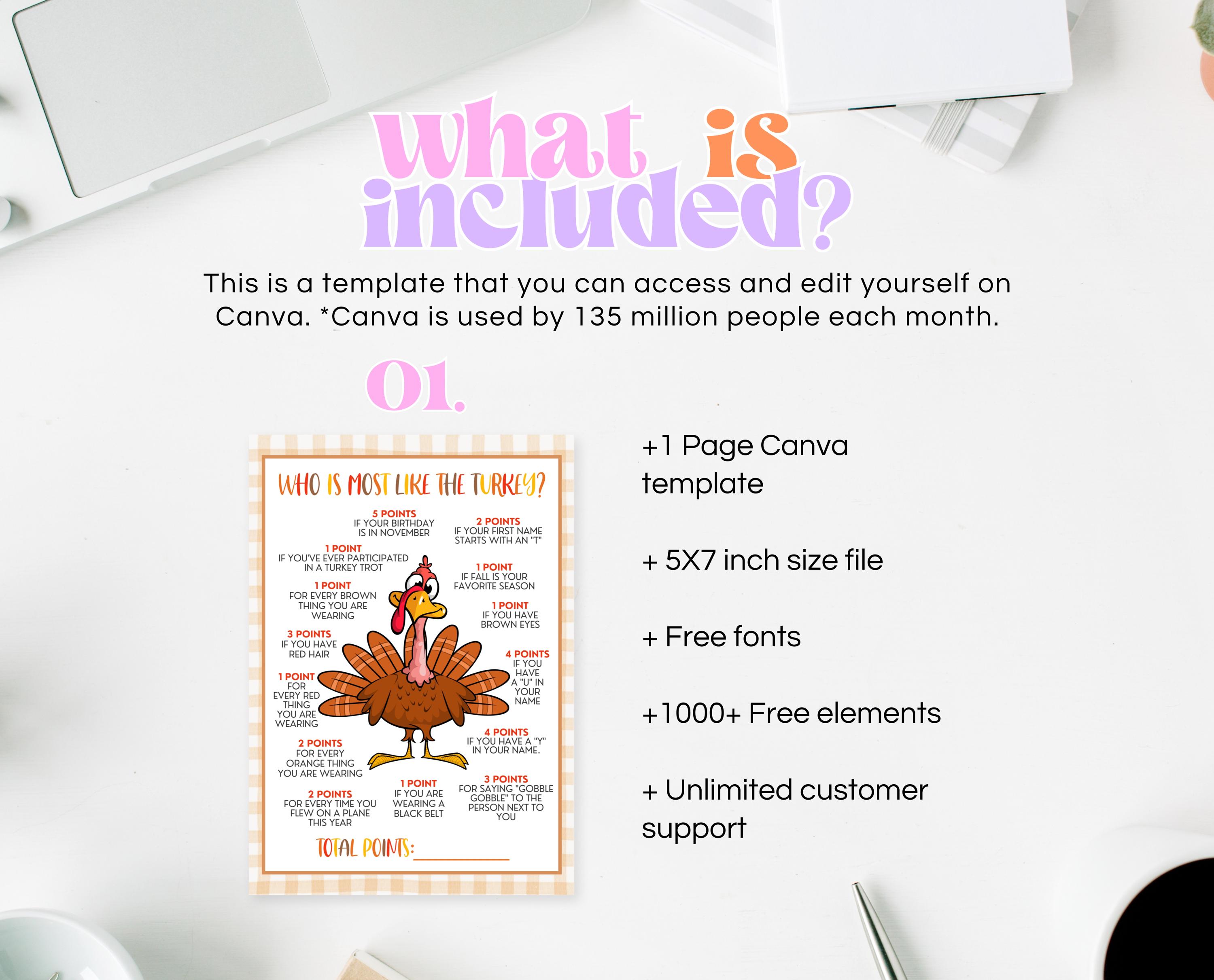Printable Thanksgiving Game,family Thanksgiving Game, Dinner Table Game ...